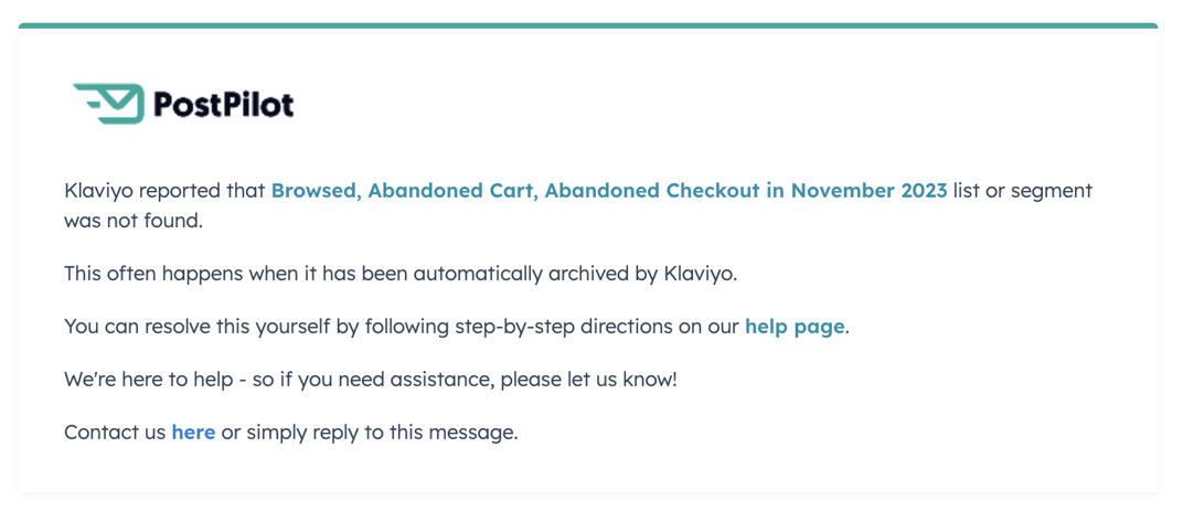How to reactivate and re-sync a disconnected Klaviyo segment